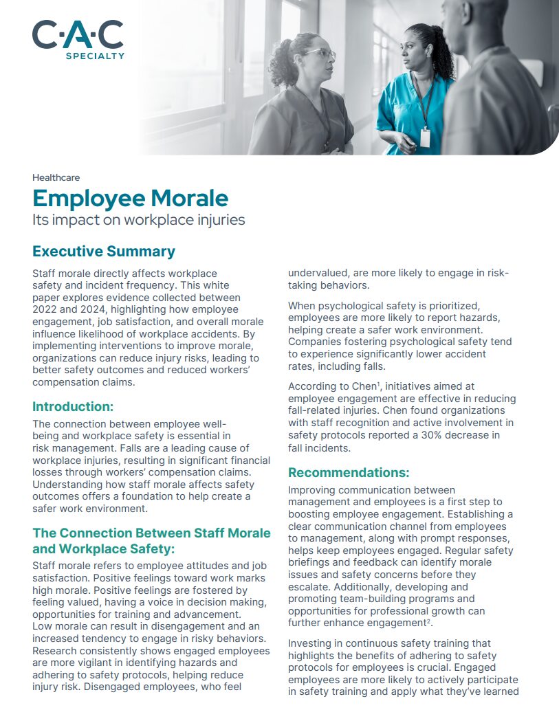 Healthcare Employee Morale Thought Leadership - Insights - CAC Group